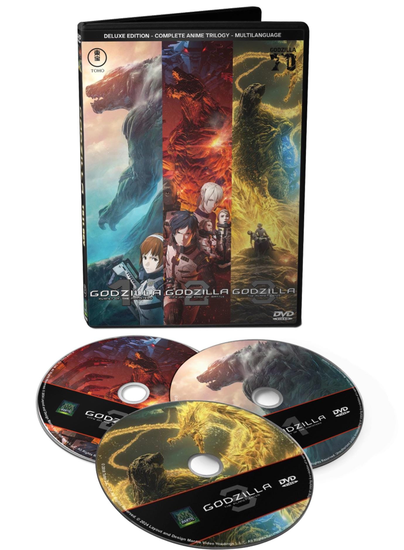 Godzilla Anime Trilogy - Multilanguage Audio & Subtitles - 3 DVD Discs ...
