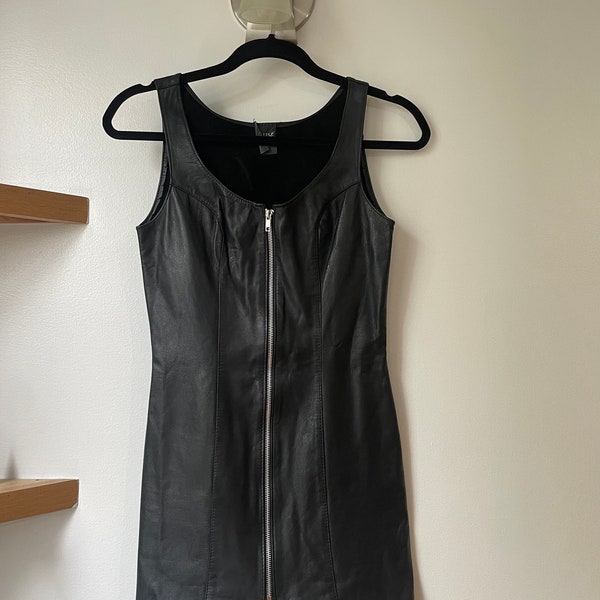 Leather Biker Dress - Etsy