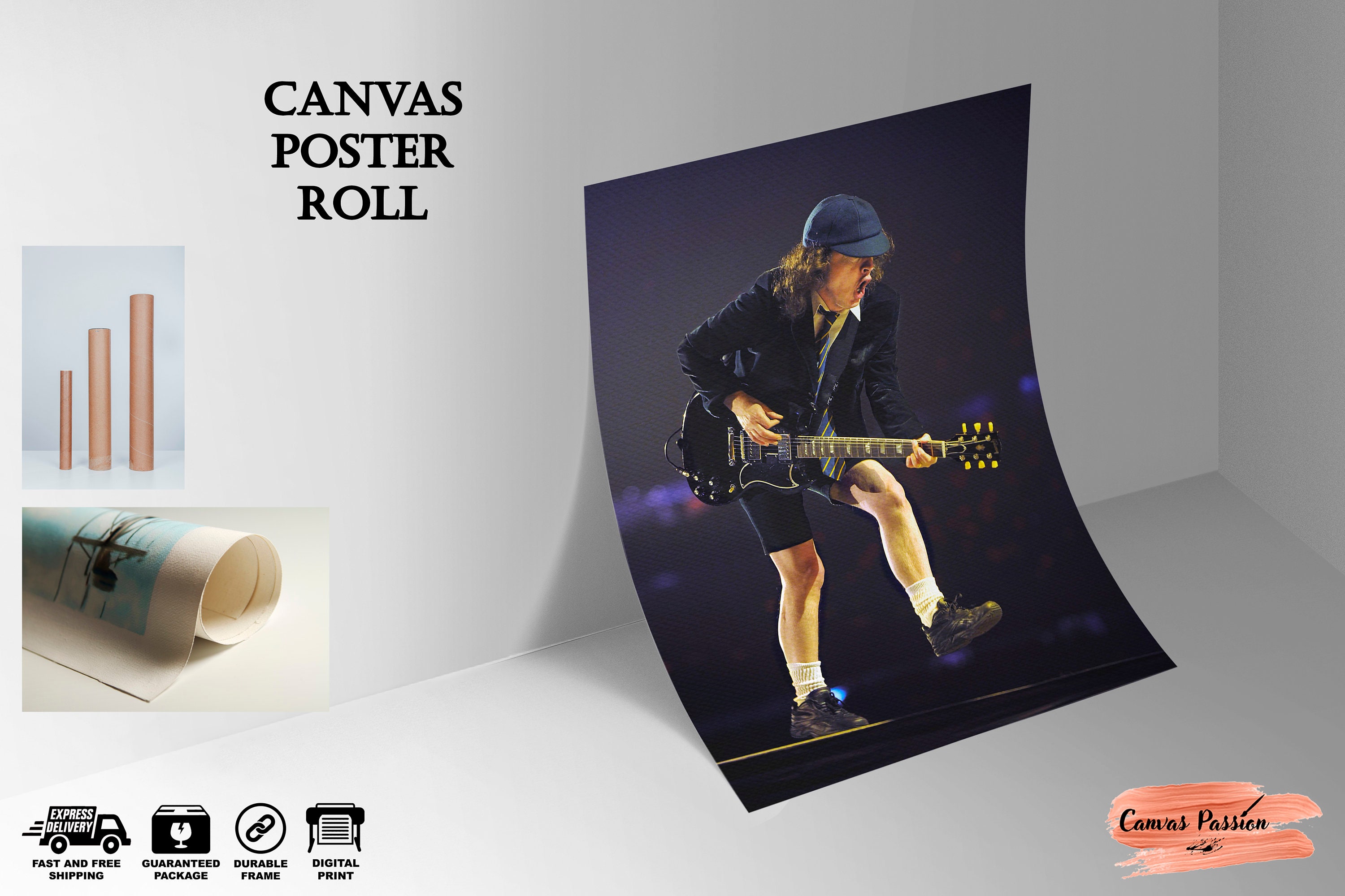 Famous Guitarist Icon Canvas Poster, Legend Rock Music Icon Poster ...