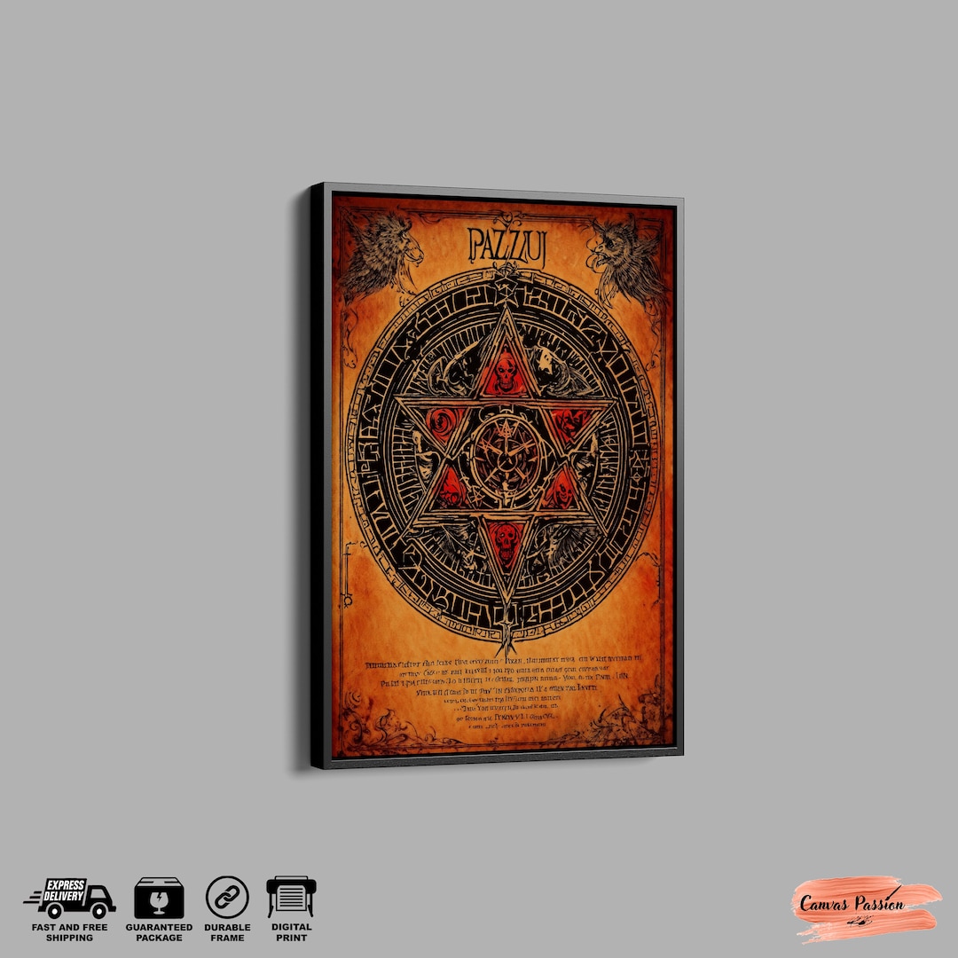 Devil Seal Canvas, Satan Board Poster, Demon Theme Canvas, Demonic ...