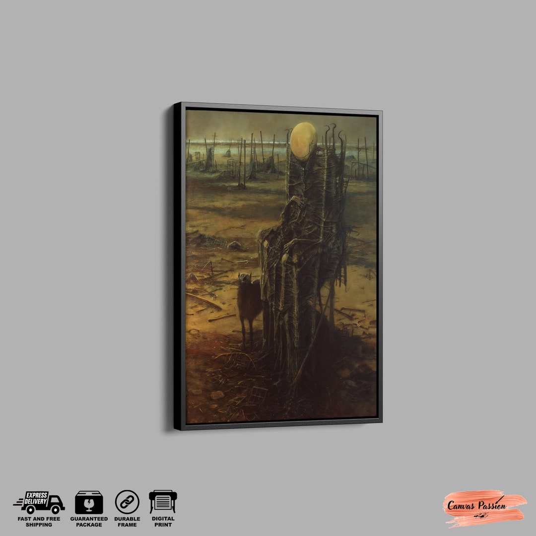 Darkness Cemetery Surreal Canvas, Painting of Zdzislaw Beksinski Wall ...