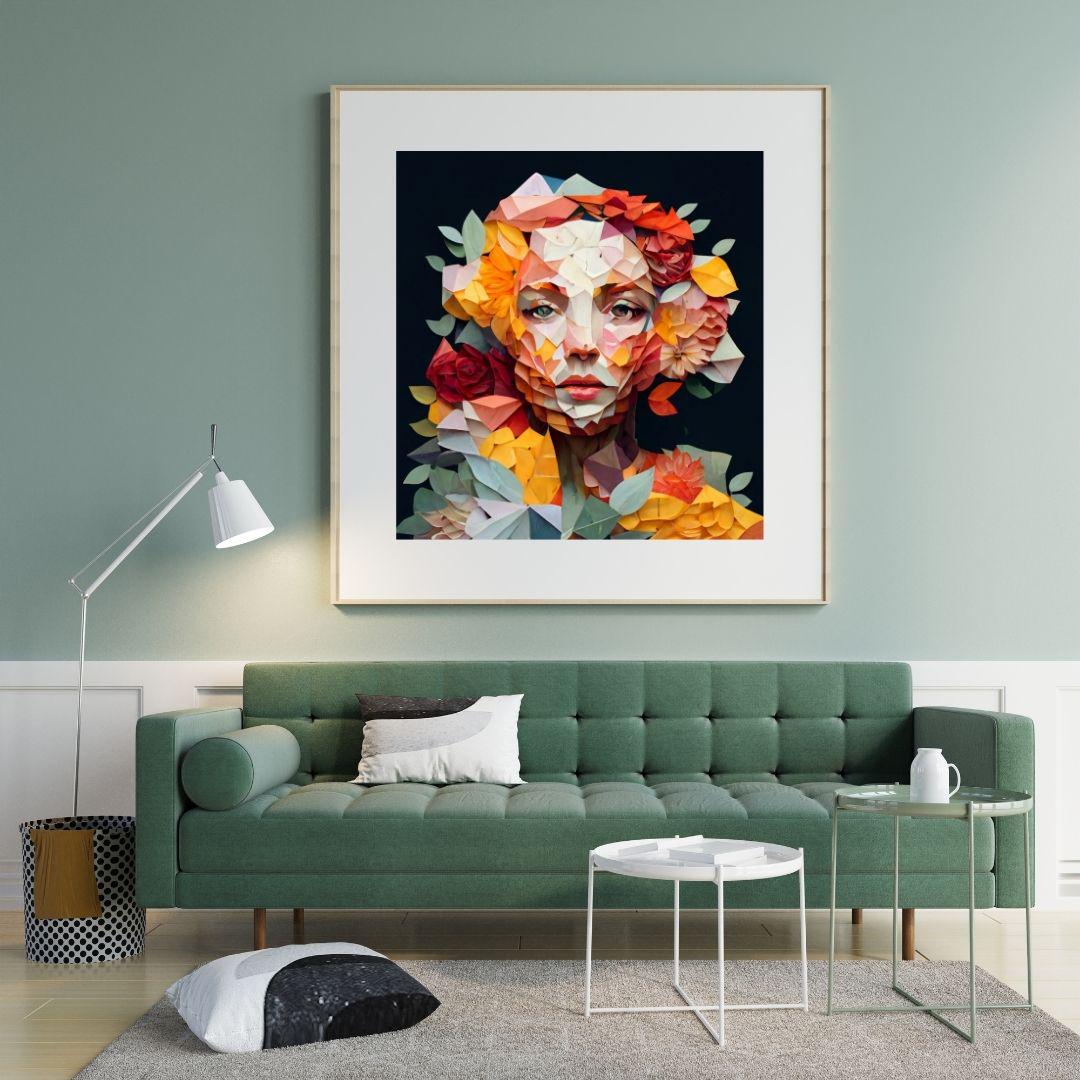Colorful Flowers Cubist Portrait of a Woman Cubism, Colorful Flower ...
