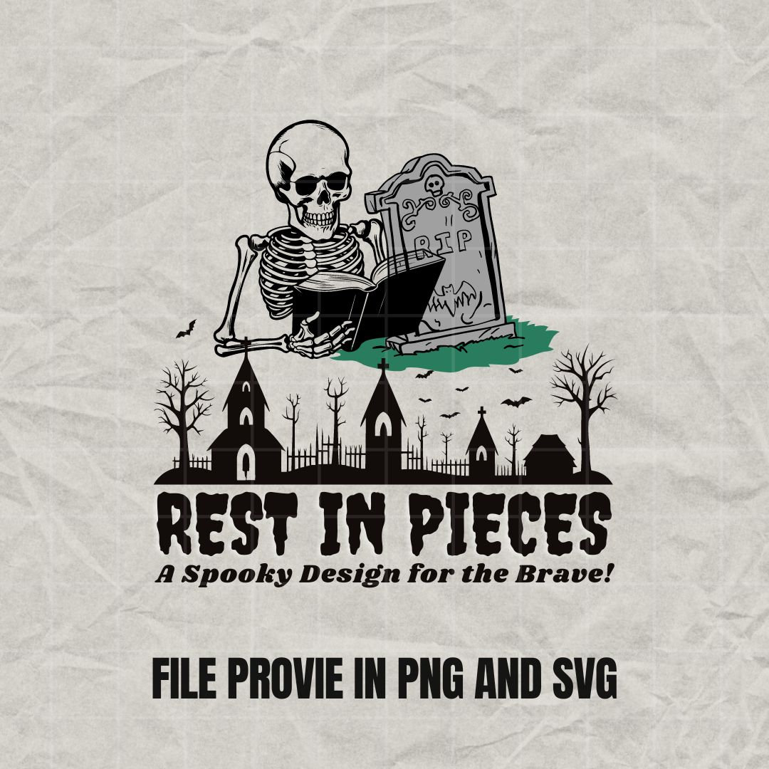 Spooky Graveyard Tombstone Clipart - Halloween RIP Design for DIY ...