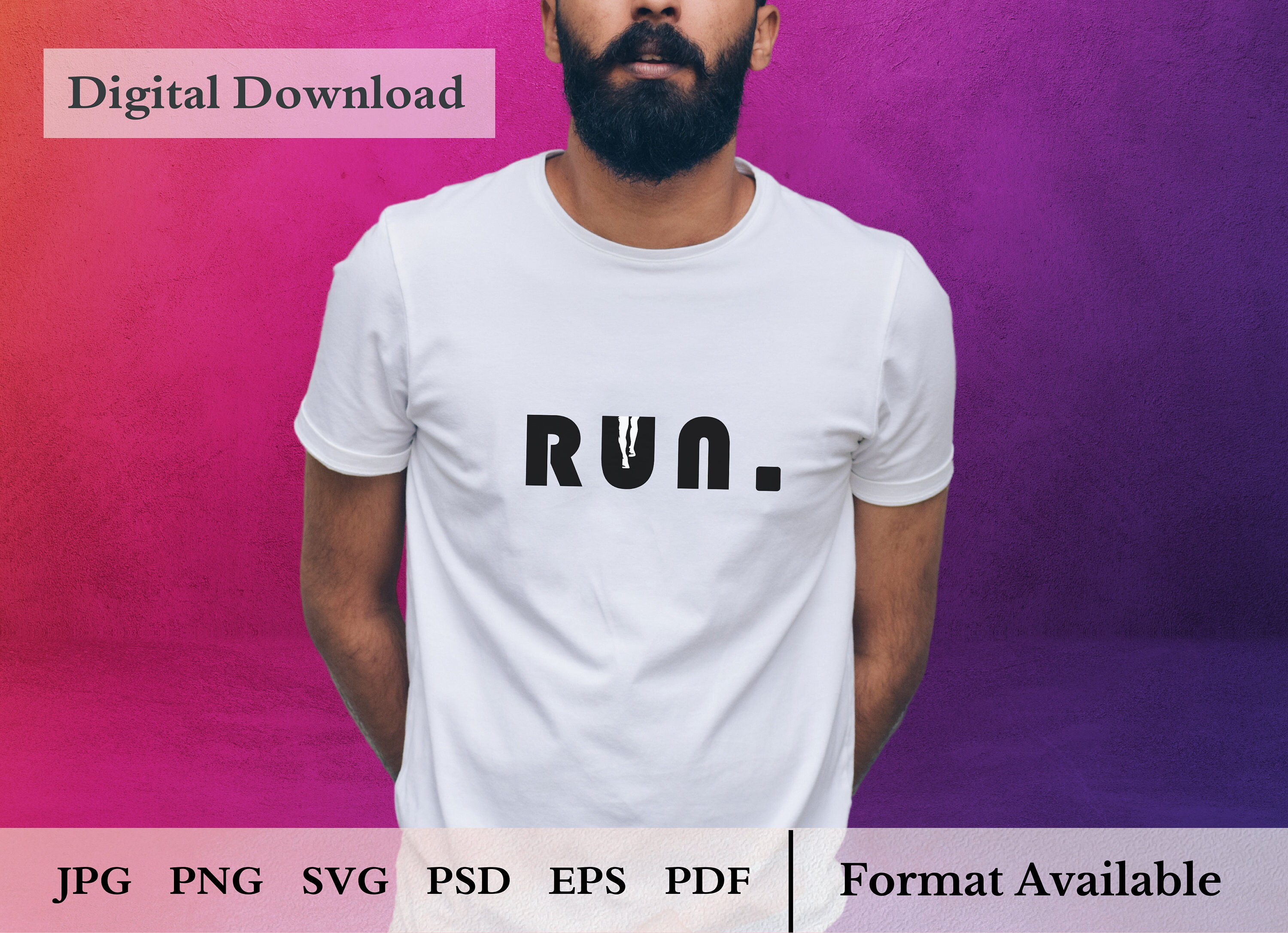 RUN Digital Svg Cut File- Digital Art - Fitness Runner Cut File ...