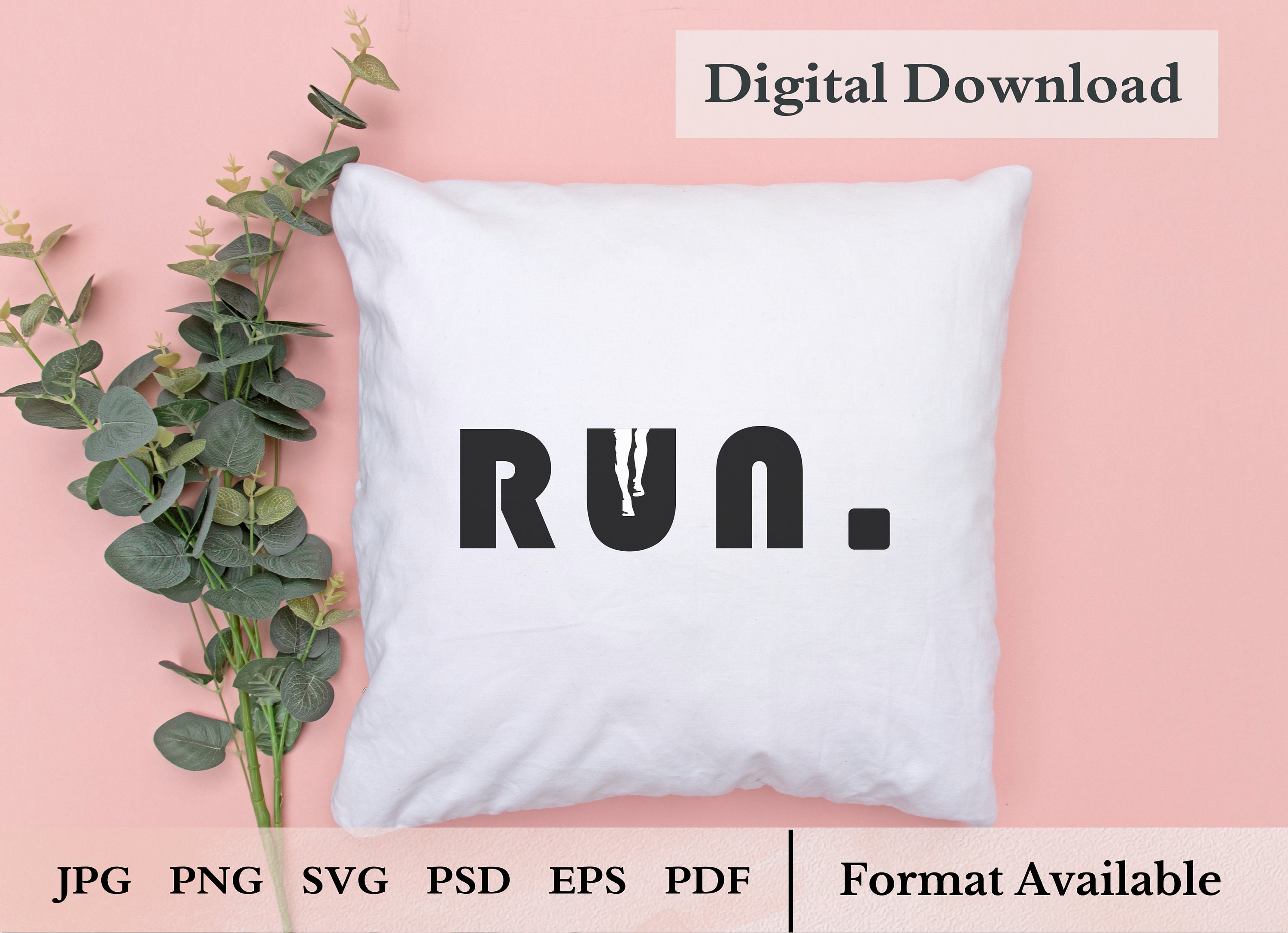 RUN Digital Svg Cut File- Digital Art - Fitness Runner Cut File ...