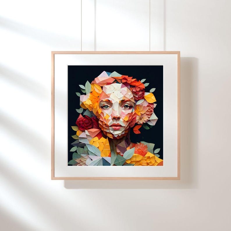 Colorful Flowers Cubist Portrait of a Woman Cubism, Colorful Flower ...