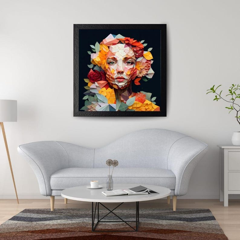 Colorful Flowers Cubist Portrait of a Woman Cubism, Colorful Flower ...