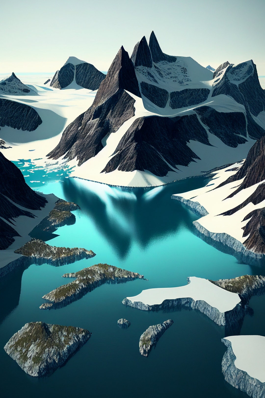 Fjords Realistic Illustration Set of 4 , Glaciers, Ocean Illustrations ...