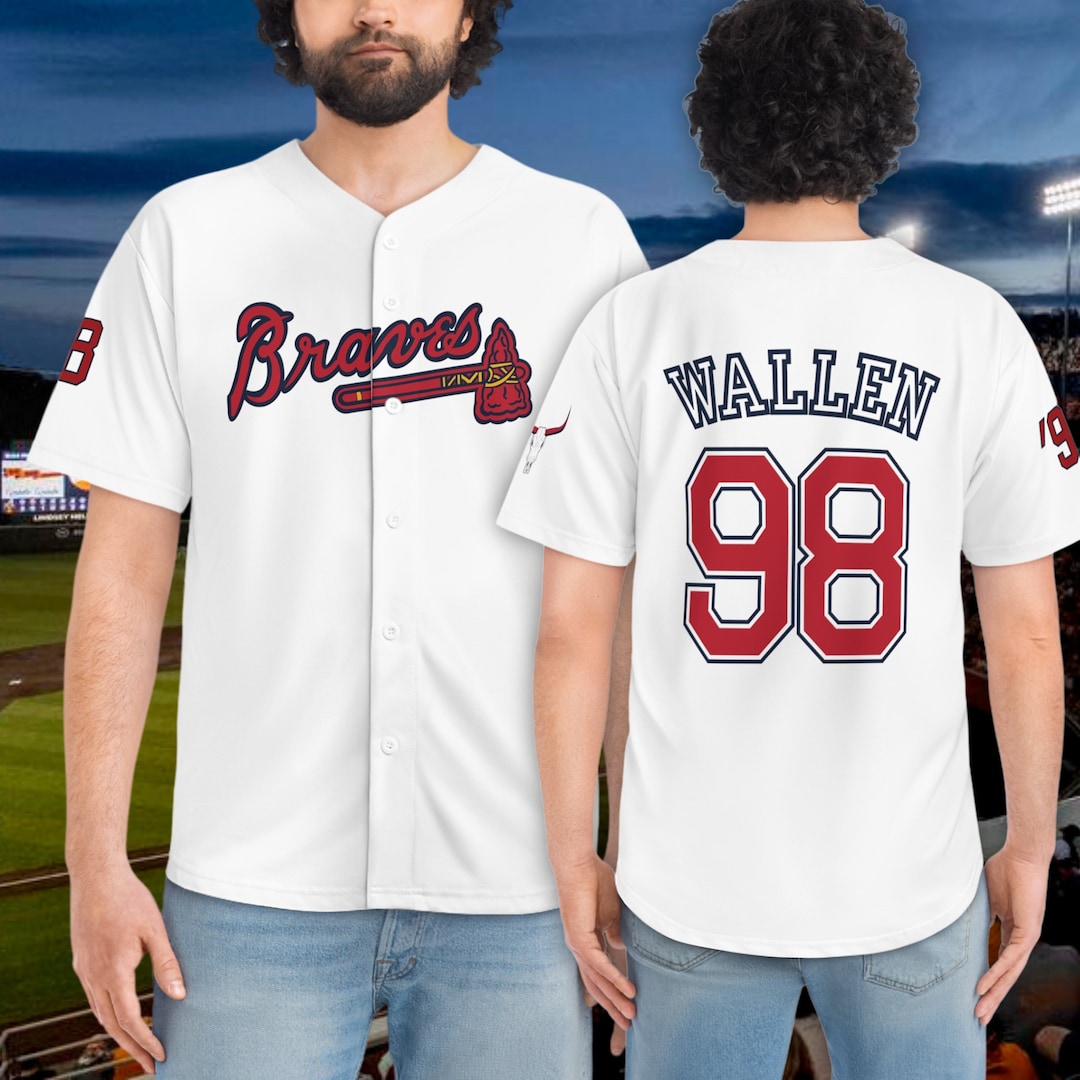 98 Braves Morgan Wallen Jersey, Atlanta Braves Wallen Baseball Jersey ...