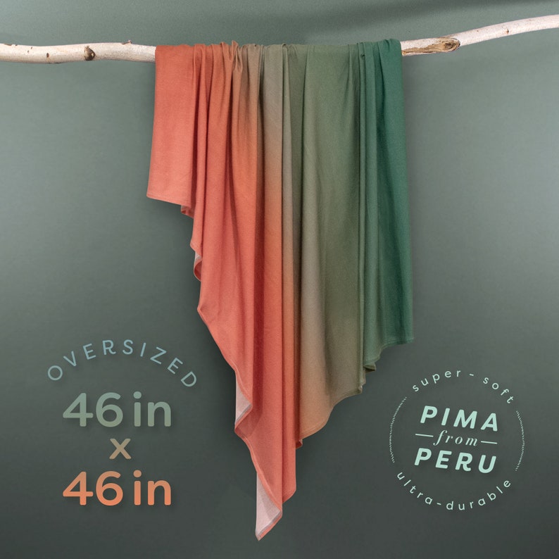 Pima Cotton Sunset Baby Blanket, Swaddle With Ombre Inspired by the ...
