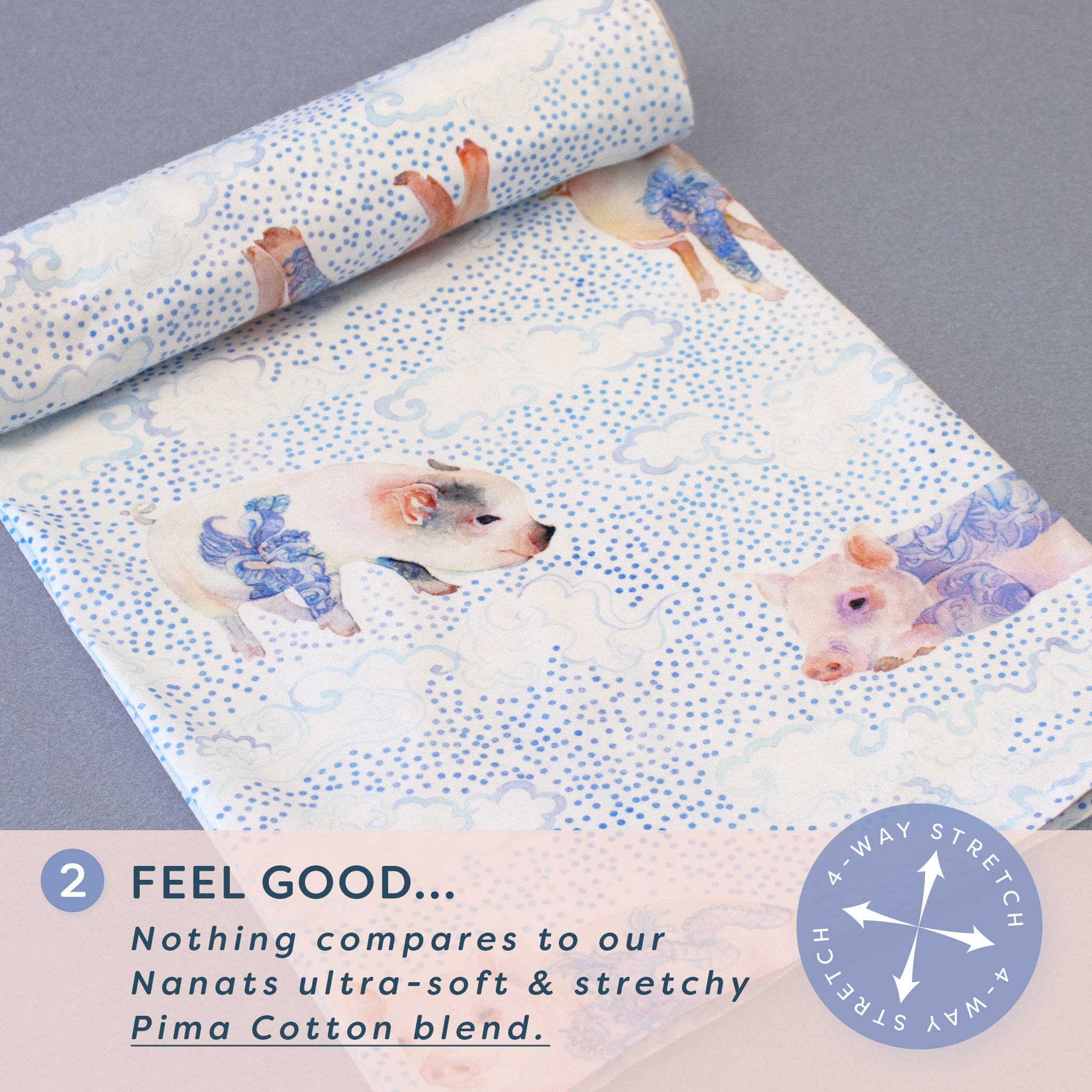 Piglets With Tattoos Baby Blanket, Pigs Pima Cotton Baby Swaddle, Ultra ...