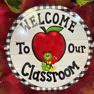Welcome to Our Classroom Deco Mesh Wreath. School Decor. Teacher Wreath ...