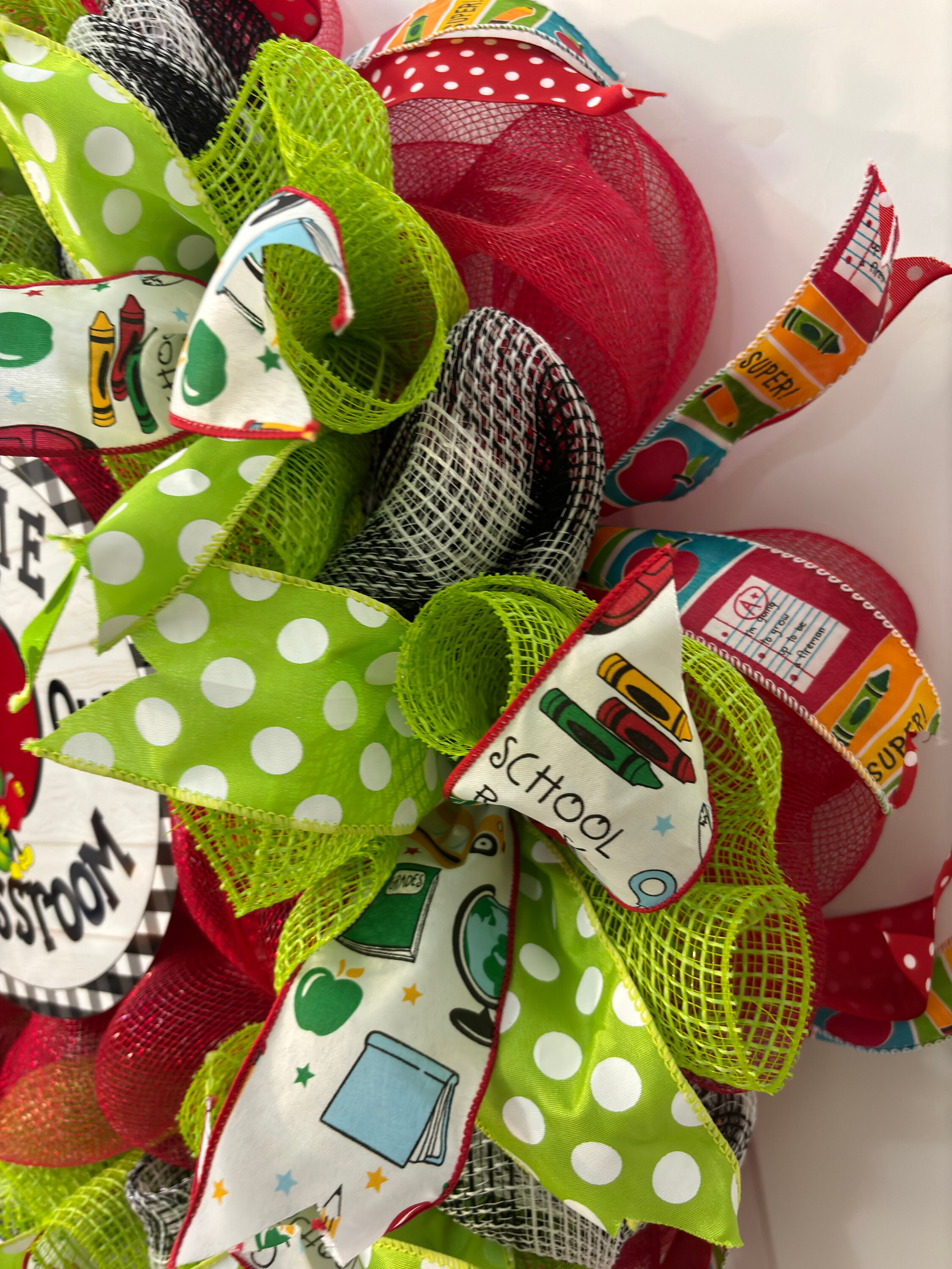 Welcome to Our Classroom Deco Mesh Wreath. School Decor. Teacher Wreath ...