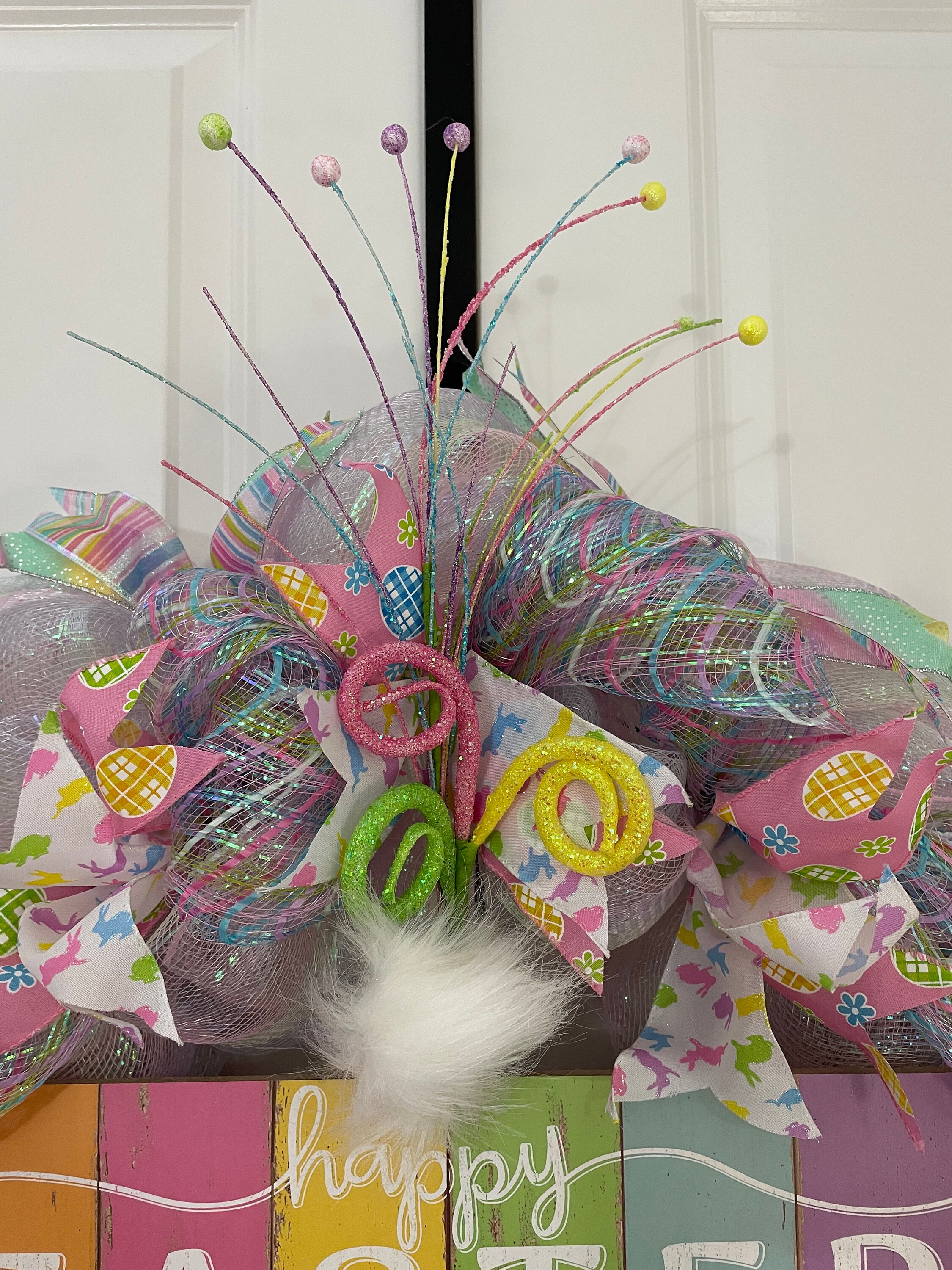 Easter Deco Mesh Wreath, Spring Wreath, Easter Wreath, Wreath for Front ...