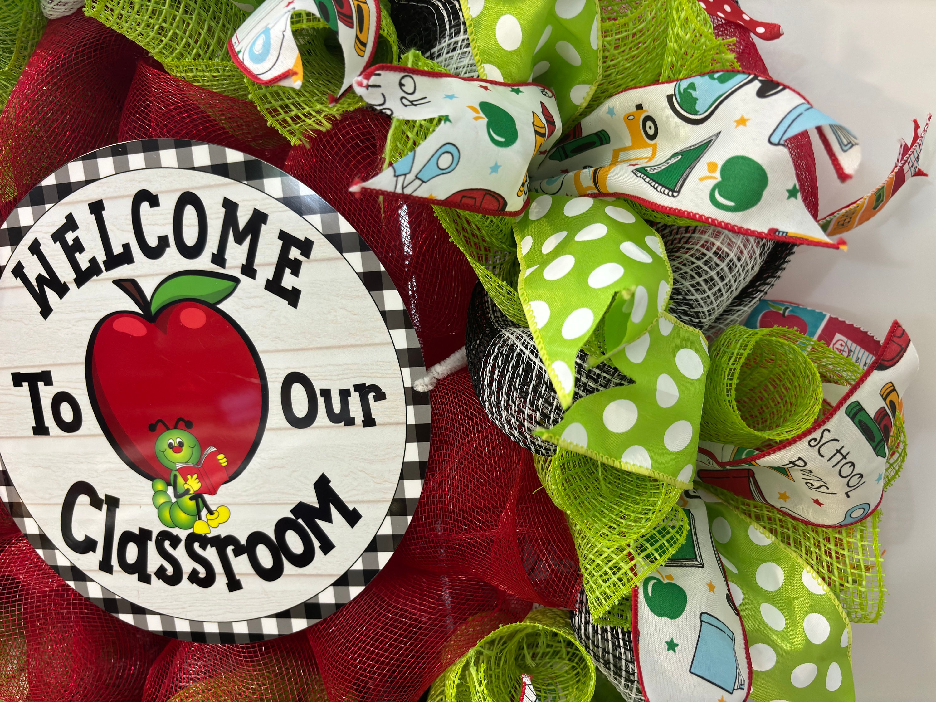 Welcome to Our Classroom Deco Mesh Wreath. School Decor. Teacher Wreath ...