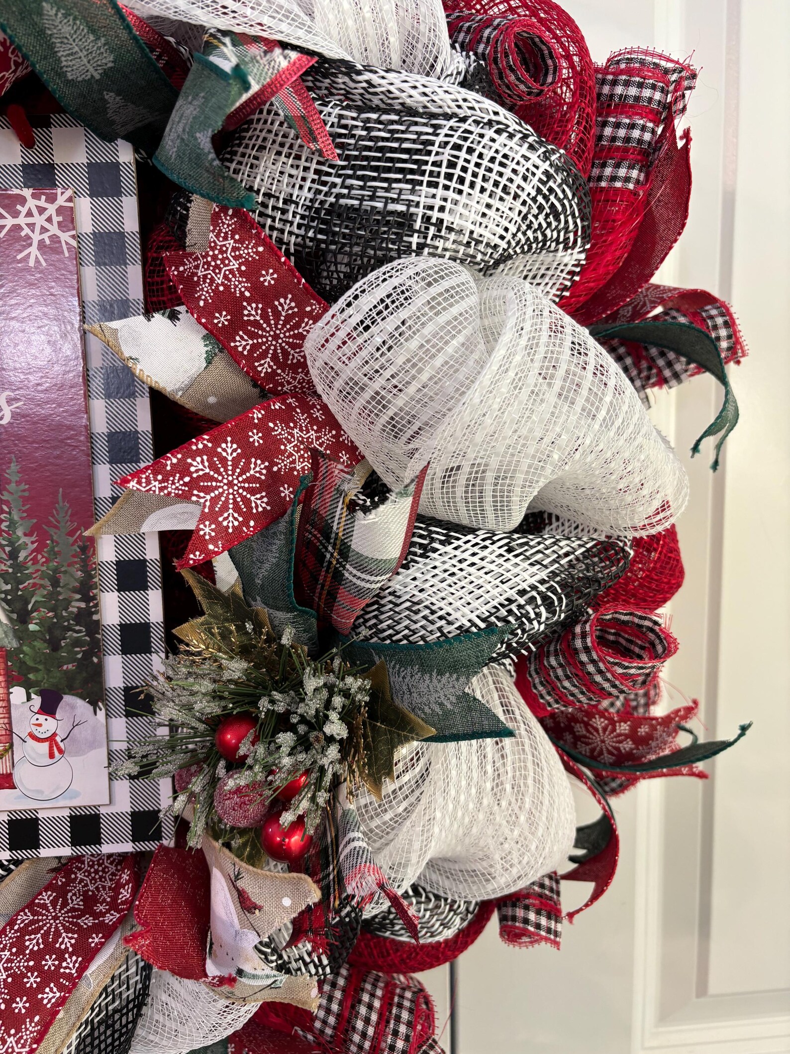 Home for the Holidays Wreath, Festive Christmas Deco Mesh Decor - Etsy