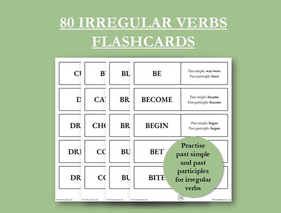 Irregular Verbs Flashcards Part 2 From App English Esl