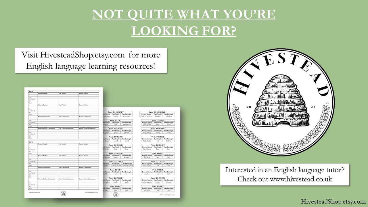 English Vocabulary Record Sheet | Digital Download | Printable | New ...