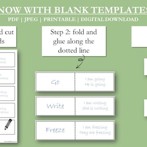 80 Common Present Continuous Tense Irregular Verb Flashcards Digital ...