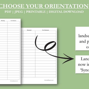 English Vocabulary Record Sheet | Digital Download | Printable | New ...