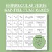 80 Common Irregular Verb Gap-fill Past Simple Tense Flashcards Digital ...