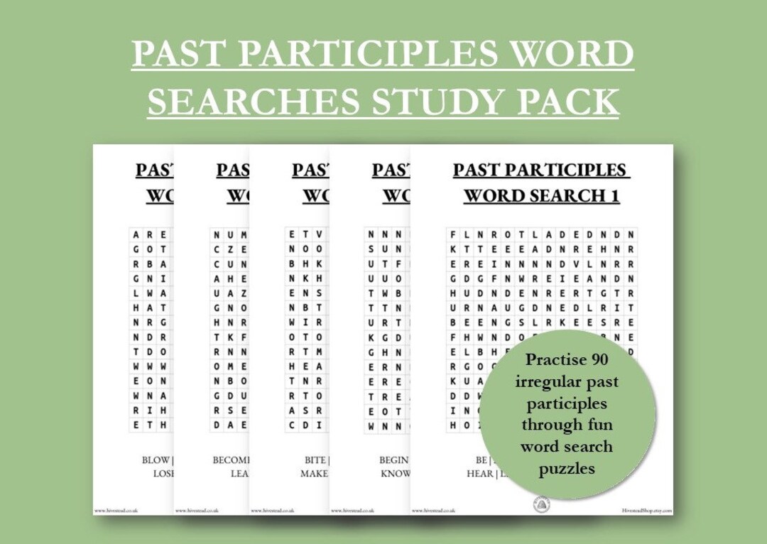 English Grammar Past Participles Word Search Revision Activity ...