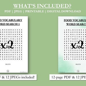 English Grammar Food Vocabulary Word Search Revision Activity Digital ...
