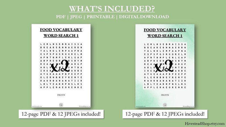 English Grammar Food Vocabulary Word Search Revision Activity | Digital ...