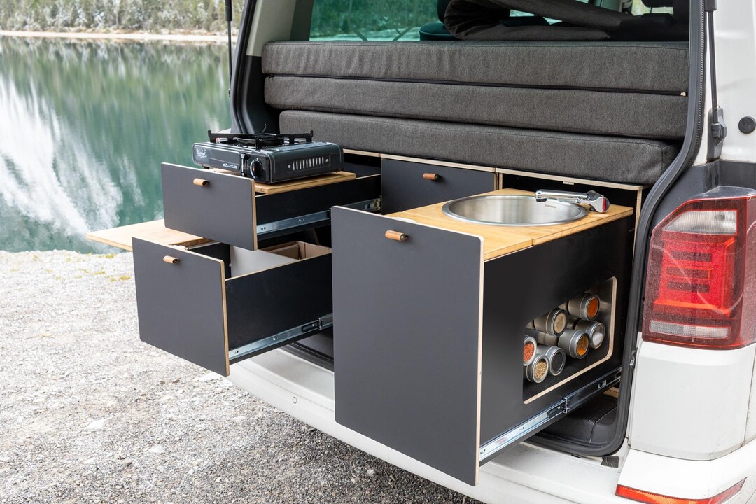 Three-part Rear Kitchen Deluxe VW T5/T6/T6.1 California Beach and ...