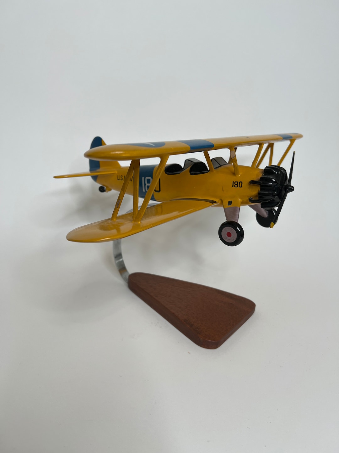 Vintage Boing Stearman US Navy 180 Wood Plane Model - Etsy