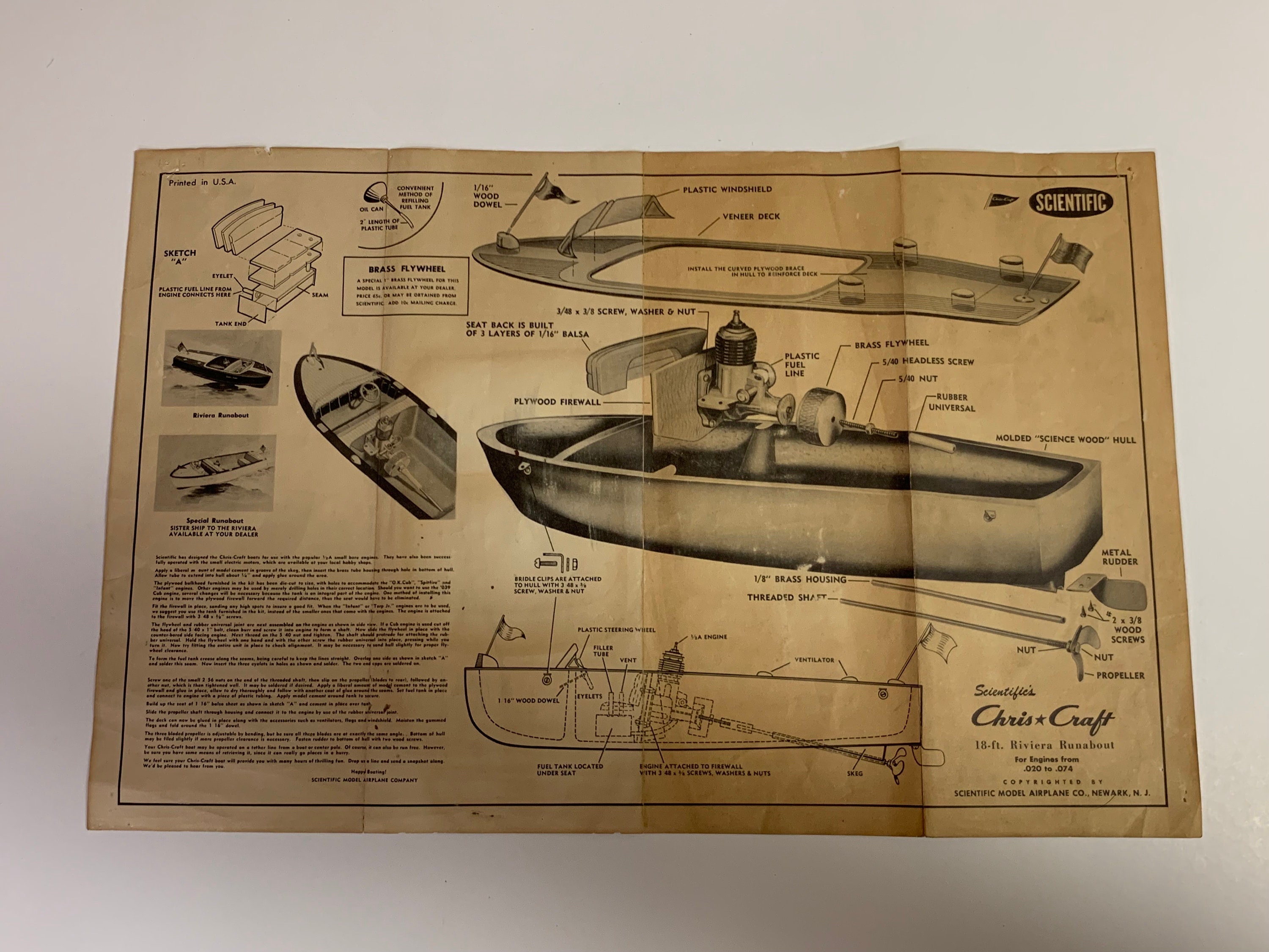 Vintage Rare Chris Craft Riviera Runabout Wood Boat Model Kit 1950's - Etsy