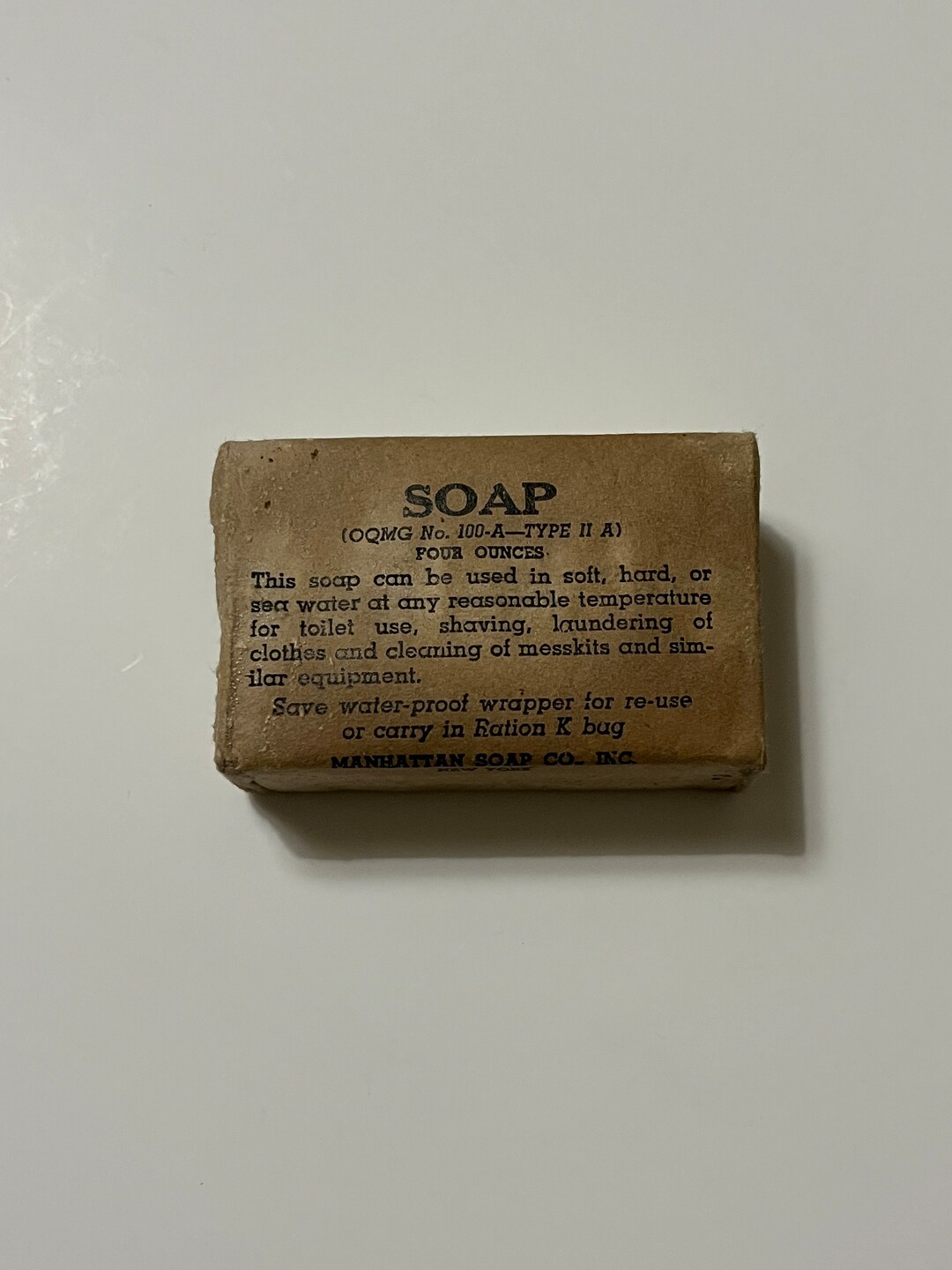 Rare Vintage WW2 Solider War Soap Bars New Old Stock Manhattan Soap Co ...