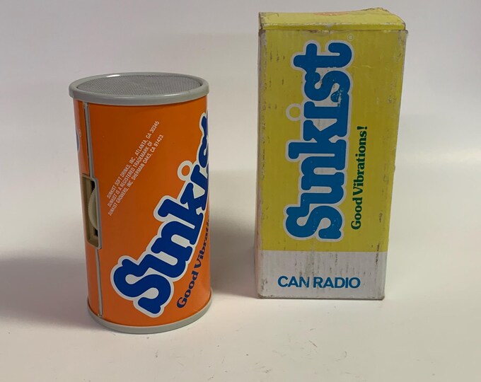 Vintage Original 1980's Sunkist Can Orange Fruit Drinks Radio With Box ...