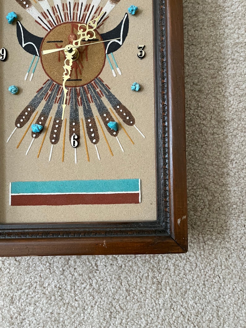 Vintage Navajo Sand Art Clock - Etsy