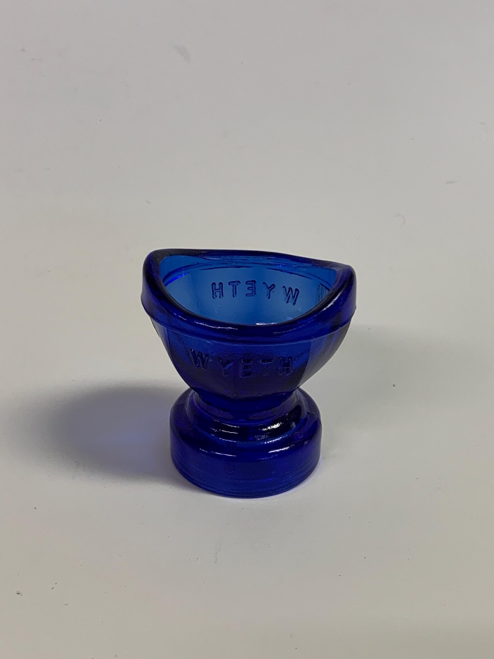 Vintage Wyeth Glass Eye Wash Cup Cobalt Blue Collyrium Eye Bath Stopper ...