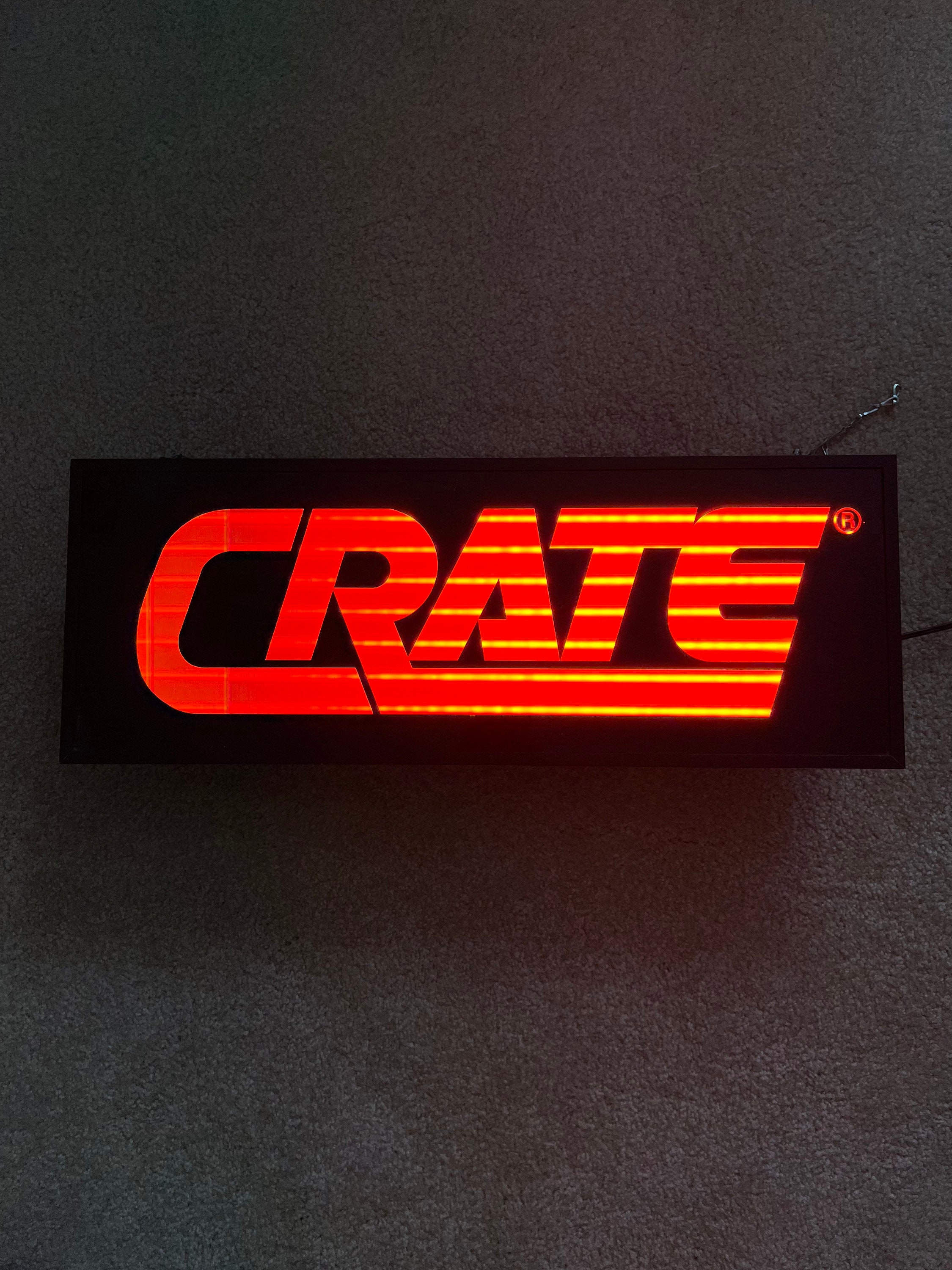 Vintage Early Red Neon Sign CRATE Amplifier Company Vintage Rock & Roll ...
