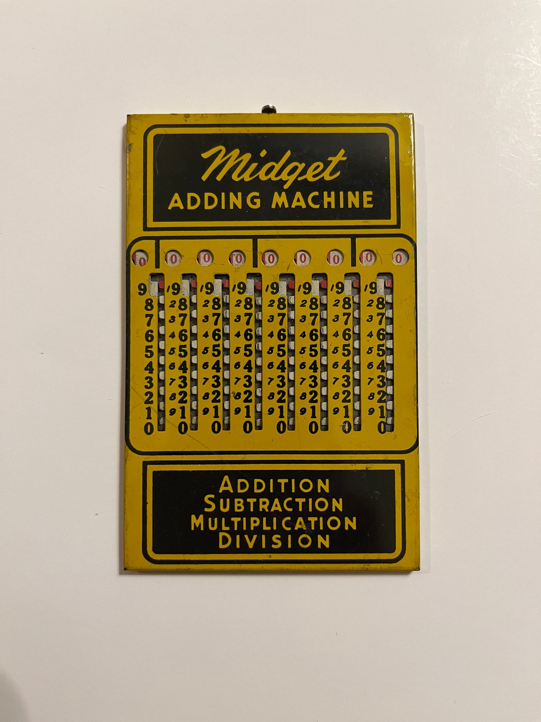 Vintage Midget Adding Machine in Case Metal Tin Litho Face Good ...