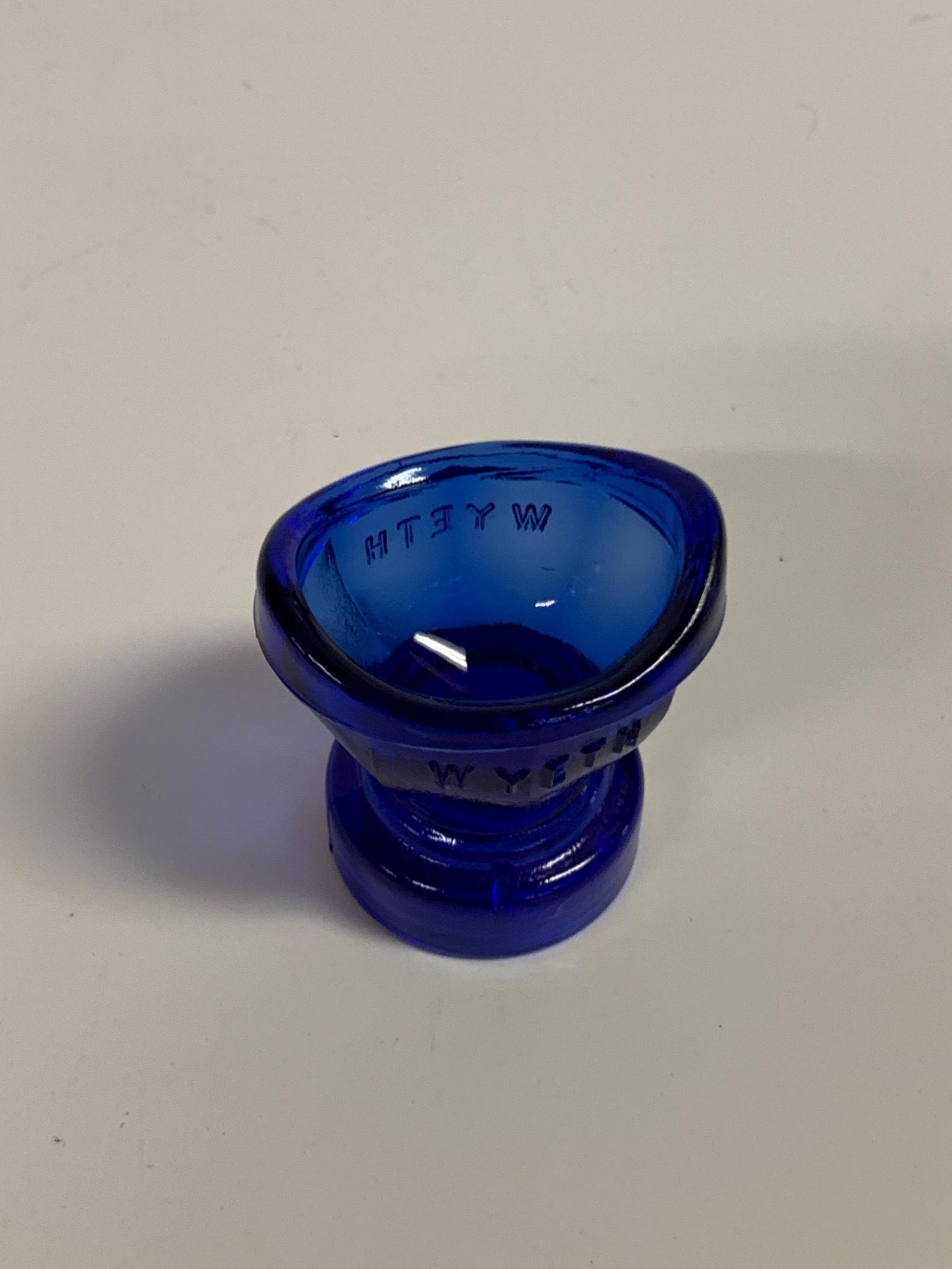 Vintage Wyeth Glass Eye Wash Cup Cobalt Blue Collyrium Eye Bath Stopper ...