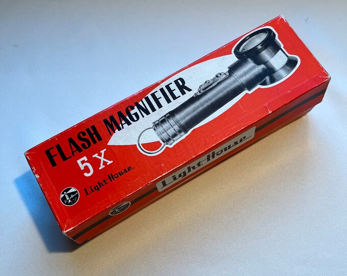 Vintage Lighthouse Flash Magnifier 5X Flashlight Magnifying Lens Box ...