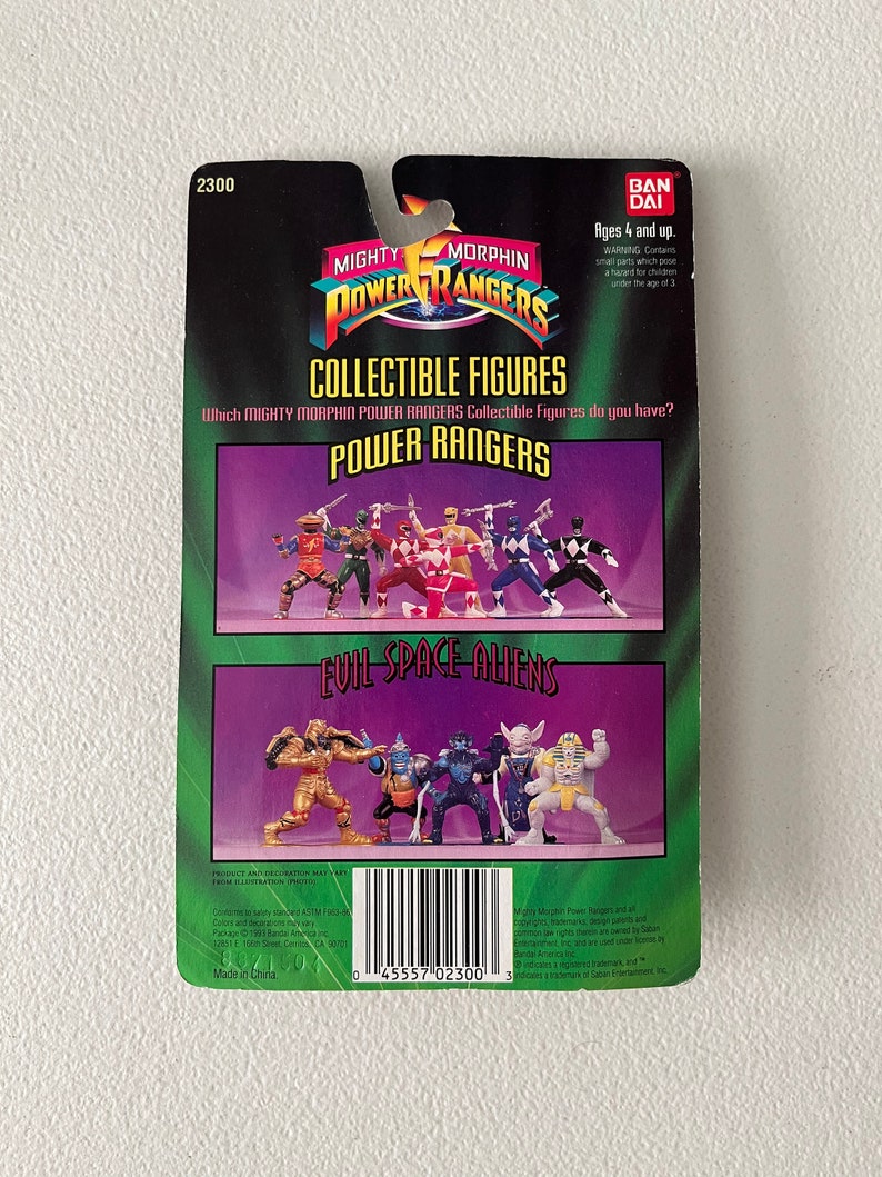 Vintage Mighty Morphin Power Rangers Black Ranger Collectible Figure ...