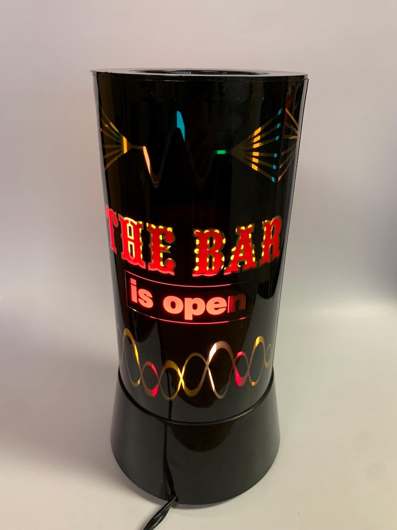 Vintage Original Rabbit Tanaka the Bar is Open Light Rotating Hypnotic ...
