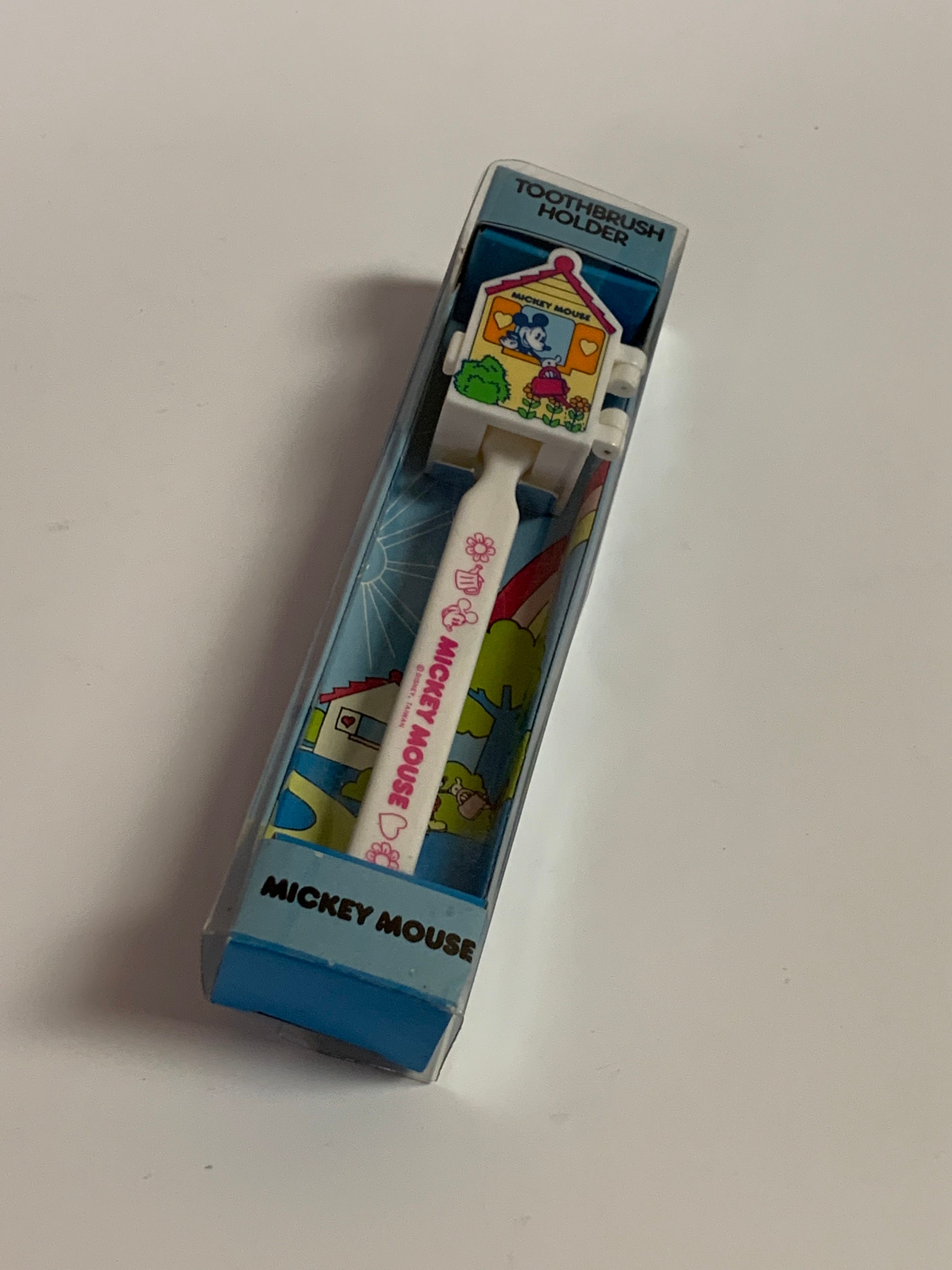 Vintage Walt Disney Mickey Mouse Toothbrush and Toothbrush Holder New ...
