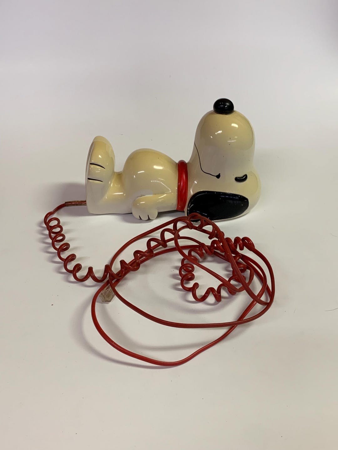 Vintage Original 1980s Snoopy Real Telephone Tabletop Telephone Jack ...