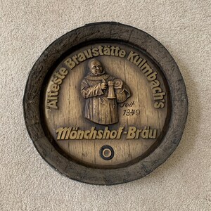 Rare Vintage German Fiberglass Beer Barrel Lid Advertisment Sign ...