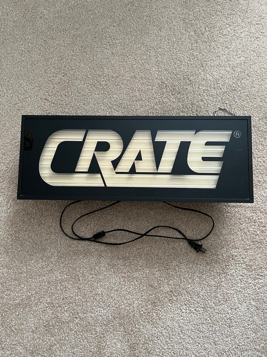 Vintage Early Red Neon Sign CRATE Amplifier Company Vintage Rock & Roll ...