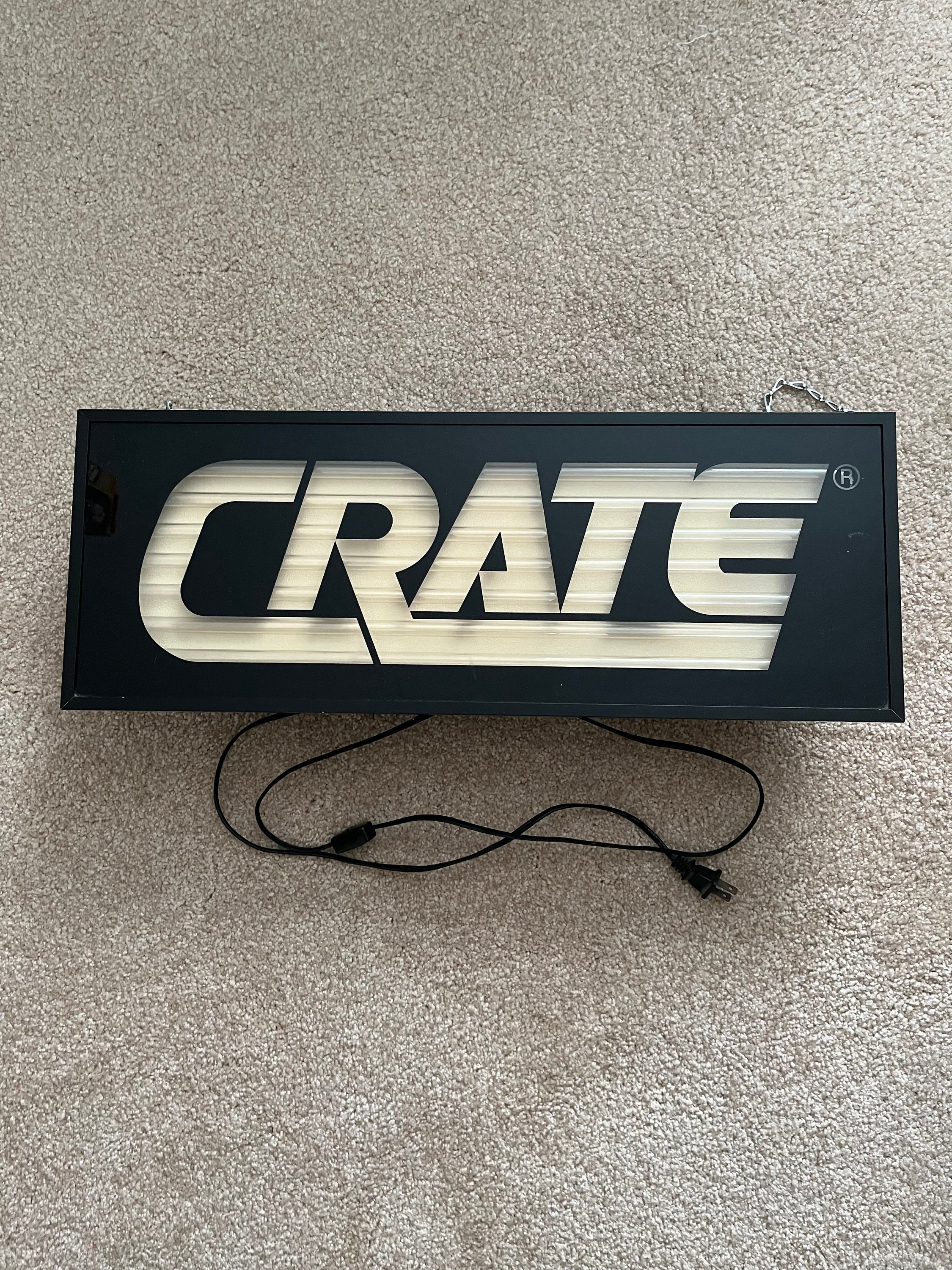 Vintage Early Red Neon Sign CRATE Amplifier Company Vintage Rock & Roll ...