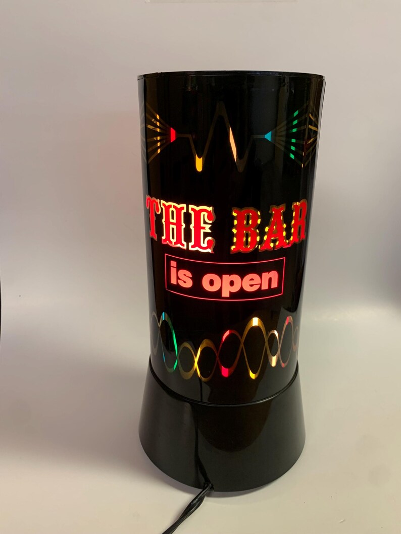 Vintage Original Rabbit Tanaka the Bar is Open Light Rotating Hypnotic ...