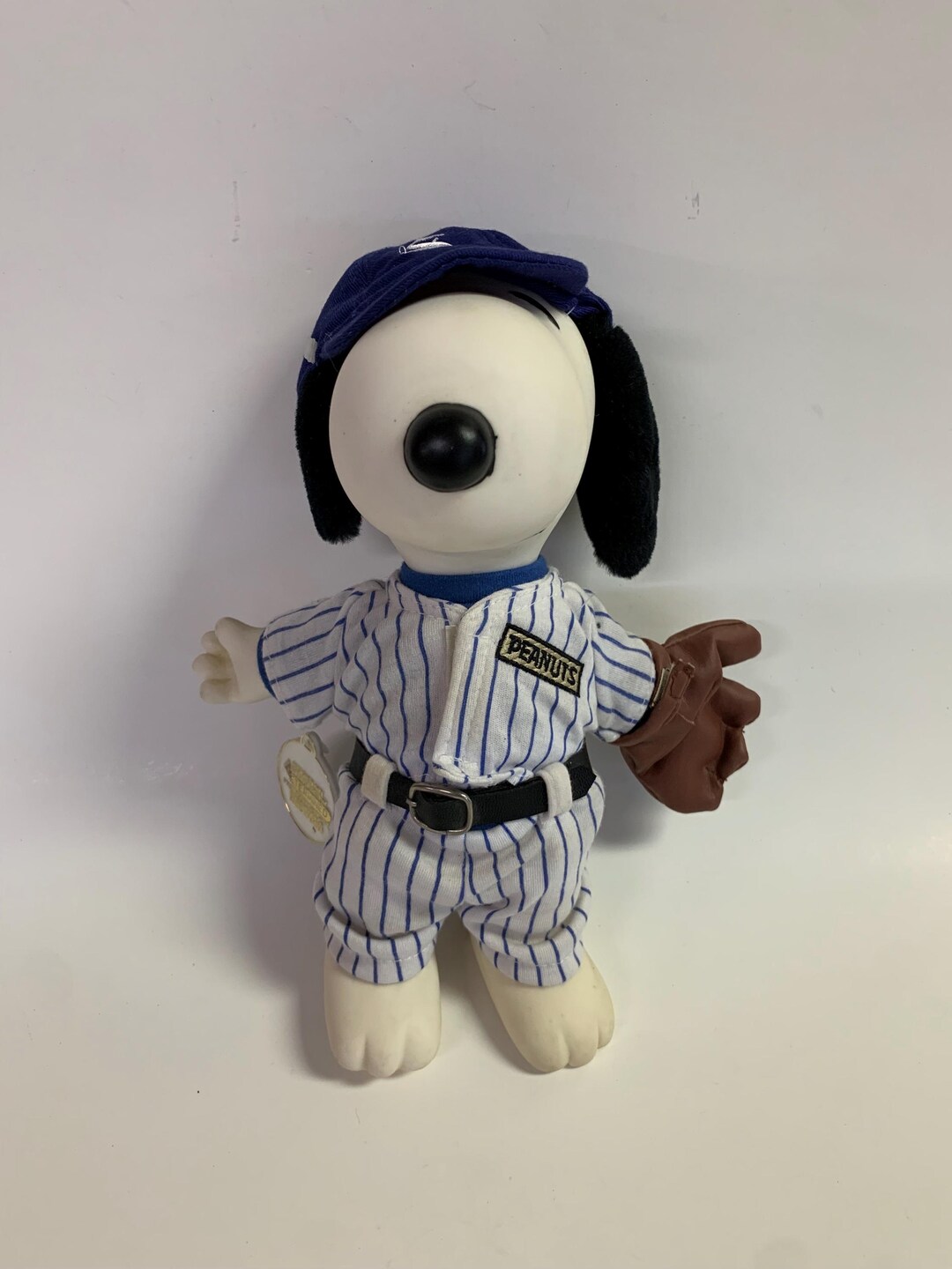 Vintage Peanuts Snoopy Collector Doll Baseball Pinstripe Uniform Hat ...