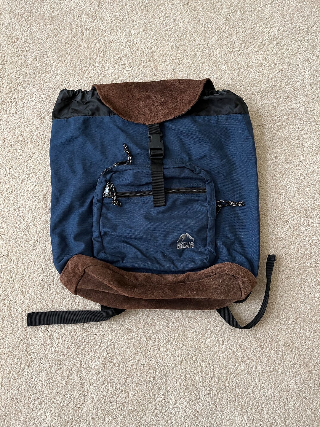 Vintage Blue and Brown Draw Sting Protocol Gear Adveture Backpack - Etsy