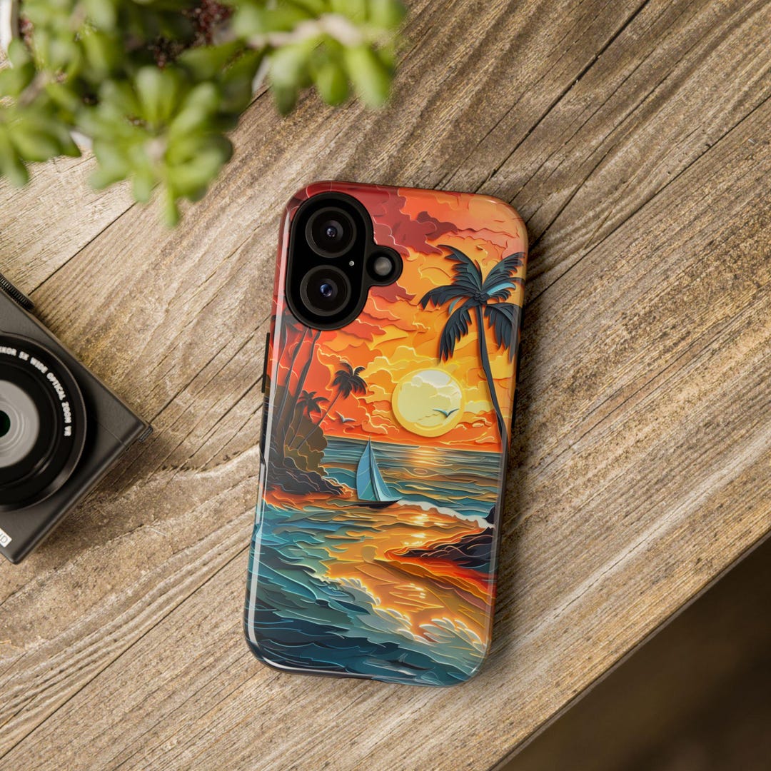 Beach Sunset West Coast Beach Life Phone Case for iPhone 16 15 14 13 12 ...